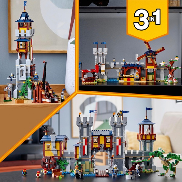 Lego Creator 31120 3 In 1 Medieval Castle And Dragon Toy Set Smyths