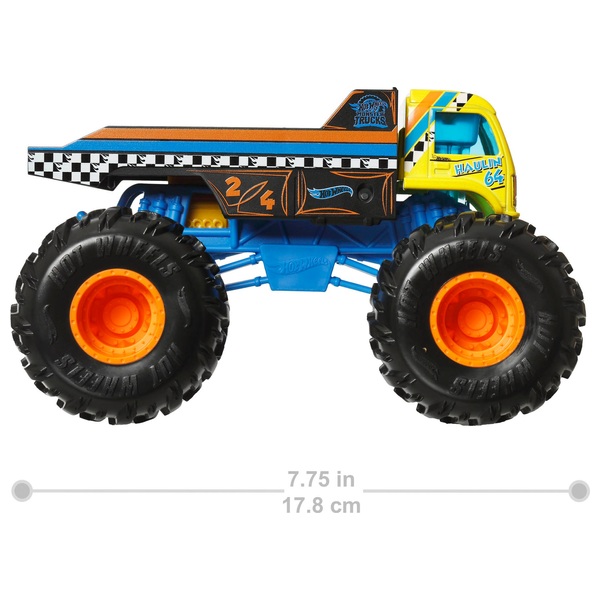 Hot Wheels Monster Trucks Diecast Cars Oversized Haulin 64 1:24 Scale ...