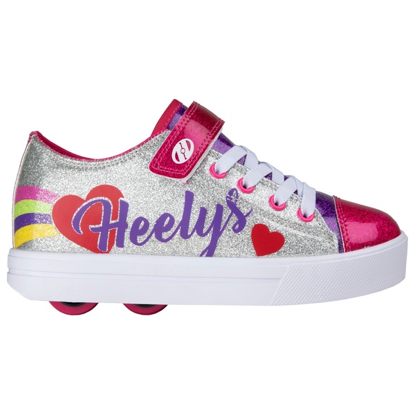 Heelys Snazzy X2 Shoes Silver Rainbow Heart UK Size 11 | Smyths Toys ...