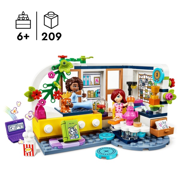 LEGO Friends 41740 Aliya's Room Mini-Doll Sleepover Toy | Smyths Toys ...