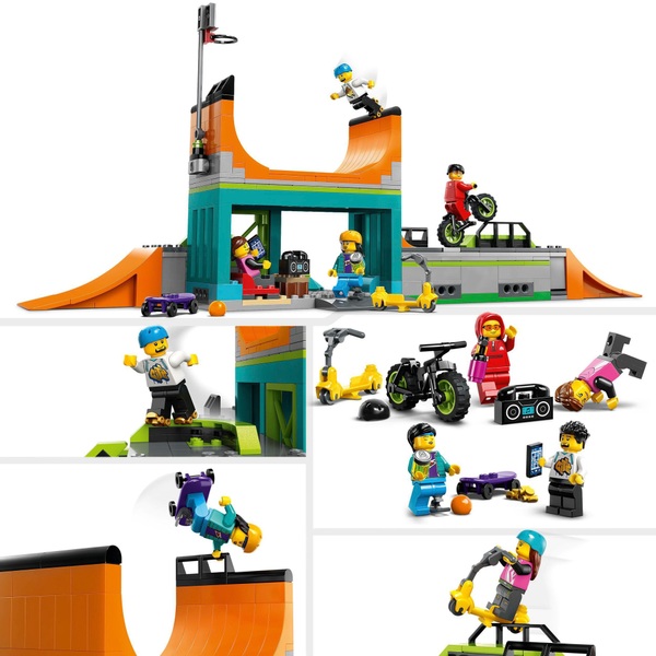 LEGO City 60364 Street Skate Park Set Skateboard Stunts Toy | Smyths ...