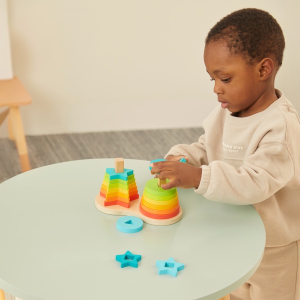 Squirrel Play Wooden Rainbow Stacking Tower | Smyths Toys Ireland