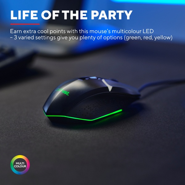 Trust GXT 109 Felox Illuminated Gaming Mouse - Black | Smyths Toys Ireland