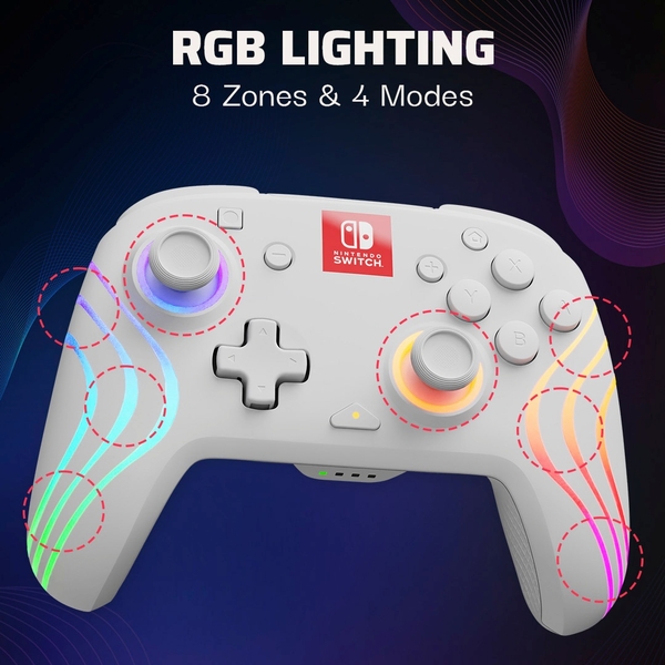 PDP Gaming Nintendo Switch Afterglow Wave Wireless Controller - White ...
