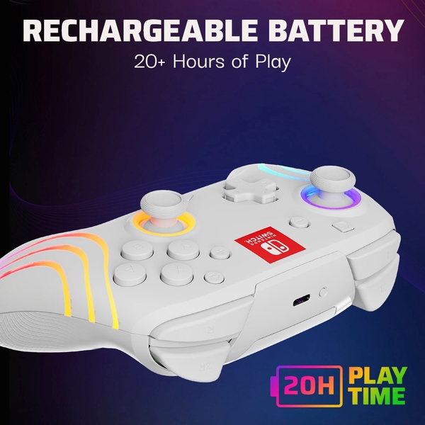 PDP Gaming Nintendo Switch Afterglow Wave Wireless Controller - White ...