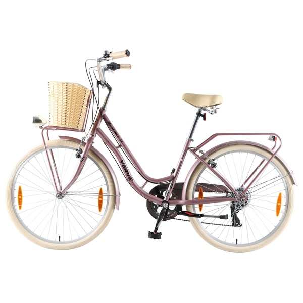 26 Inch Fiets Beatrice II Omafiets met Fietsmand oudroze | Smyths Toys ...