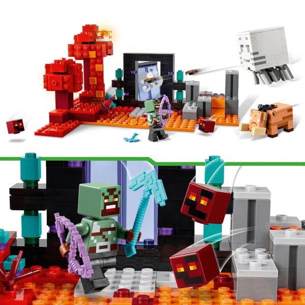 LEGO Minecraft 21255 World The Nether Portal Ambush Set | Smyths Toys ...