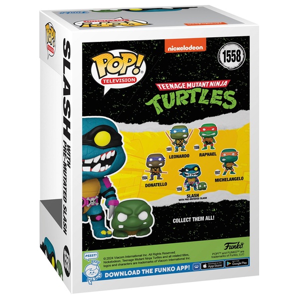 Funko POP Television 1558 Teenage Mutant Ninja Turtles Slash with Pre Mutated Slash Smyths Toys UK