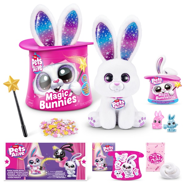 Pets Alive by ZURU Magic Bunnies Interactive Plush Set Pearl White ...