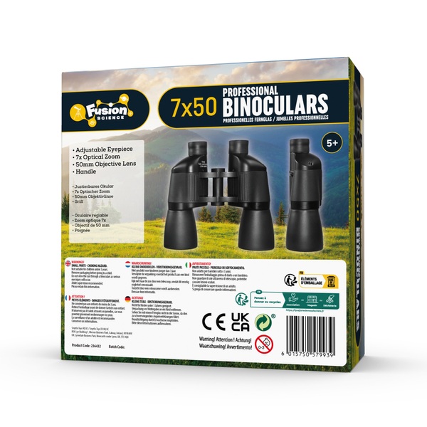 Fusion Science Binoculars 7 x 50 Black | Smyths Toys UK