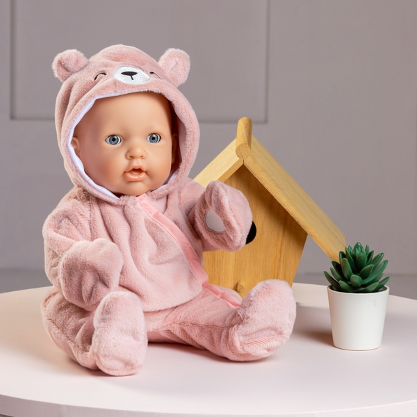 Ivy & Lily Baby Doll Cosy Bear Onesie Pink 43cm | Smyths Toys UK