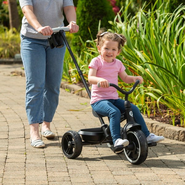 QPlay Elite Pro 2-in-1 Trike with Push Bar Black | Smyths Toys UK