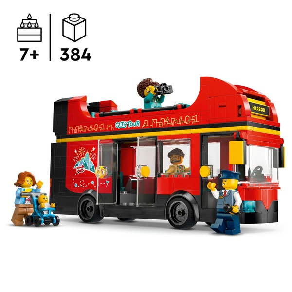 LEGO City 60407 Red Double-Decker Sightseeing Bus Set | Smyths Toys UK