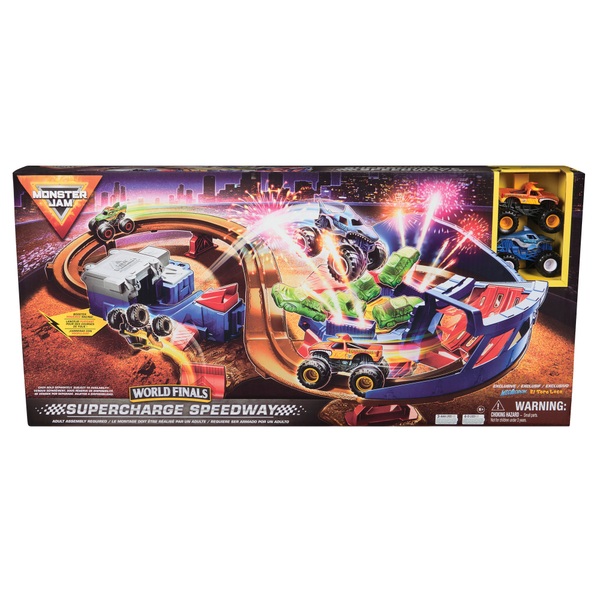 Monster Jam Monster Trucks Playset Supercharge Speedway | Smyths Toys UK