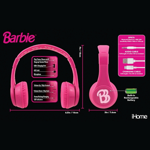Barbie Kids' Junior Wireless Bluetooth Headphones | Smyths Toys Ireland