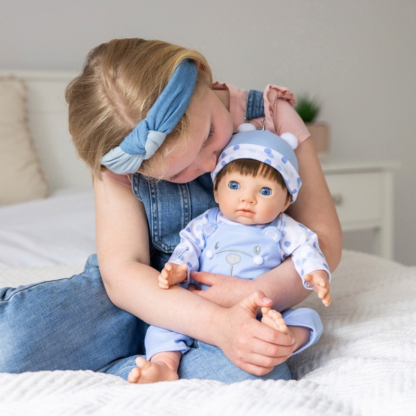 Tiny Treasures Weighted Baby Doll Blue Bear 44cm | Smyths Toys UK