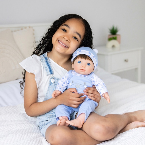 Tiny Treasures Weighted Baby Doll Blue Bear 44cm | Smyths Toys UK