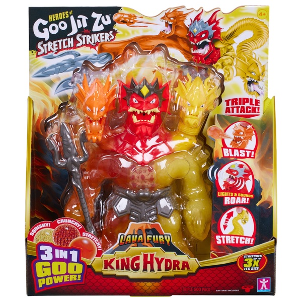 Heroes of Goo Jit Zu Stretch Strikers Hero Pack Lava Fury King Hydra | Smyths Toys UK