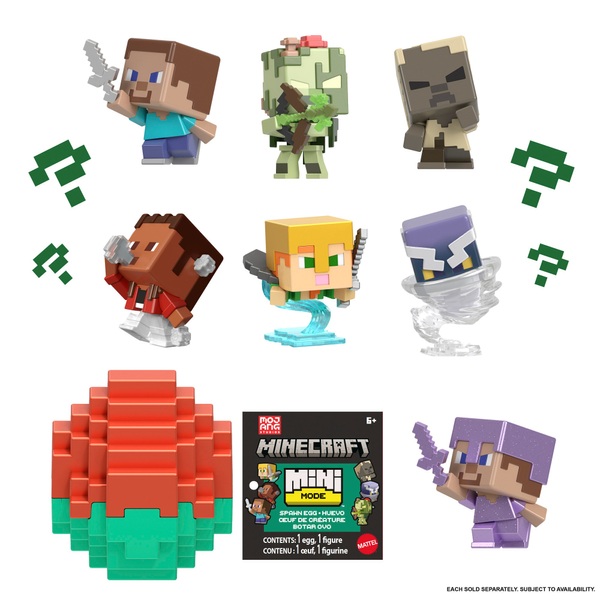 Minecraft Spawn Egg Set Mini Mode 6.3cm Assortment | Smyths Toys UK