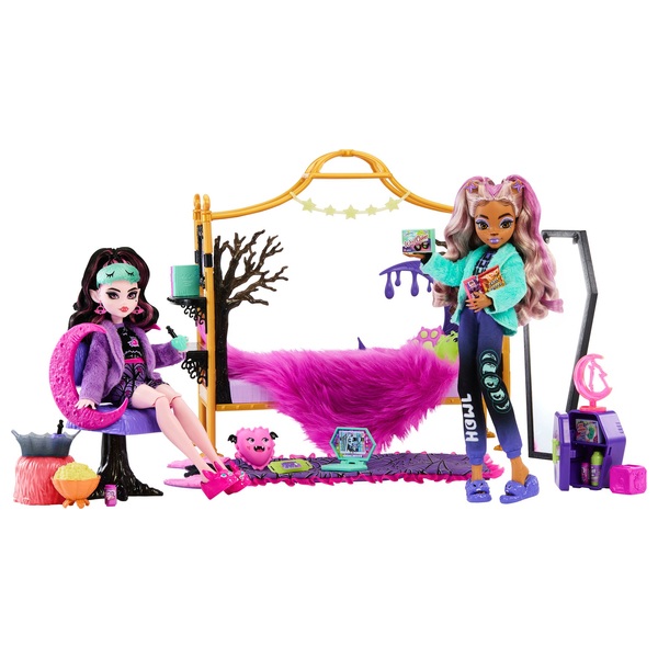 Monster High Playset Creepover Party with Draculaura and Clawdeen Wolf ...