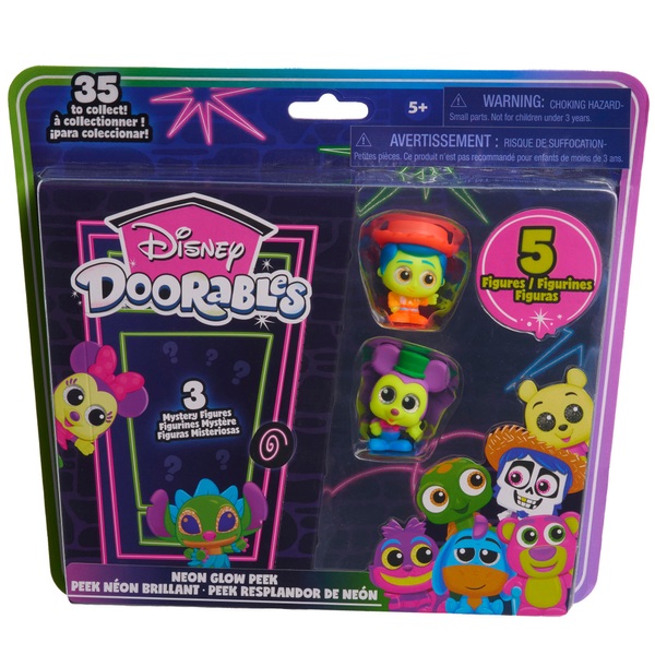 Disney Doorables Neon Glow Peek Mini Figures Pack | Smyths Toys UK