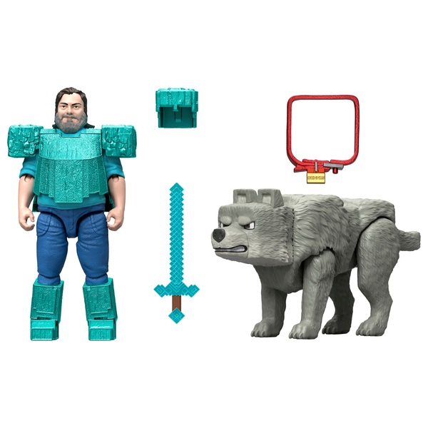 Minecraft Movie Action Figure Man's Best Wolf 2 Pack | Smyths Toys Ireland