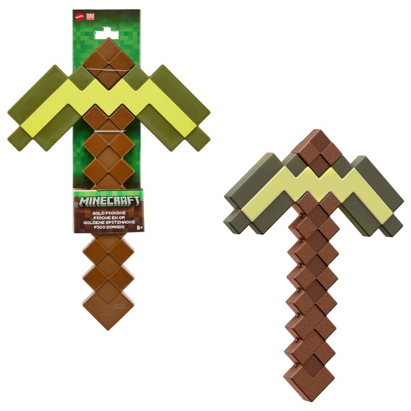 Minecraft Golden Pickaxe Toy 35cm | Smyths Toys Ireland
