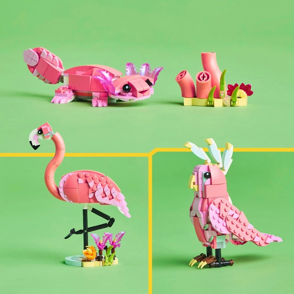 LEGO Creator 31170 3-in-1 Wild Animals: Pink Flamingo Set | Smyths Toys UK