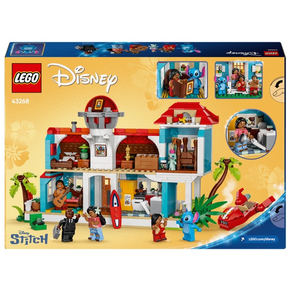 LEGO Disney 43268 Lilo and Stitch Beach House Set | Smyths Toys UK