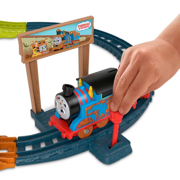 Thomas & Friends Motorised Muddy Adventure Train Track Set | Smyths Toys UK