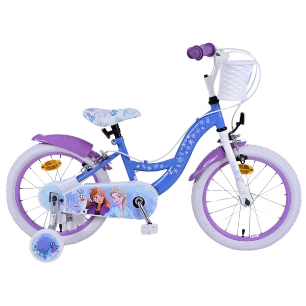 16 Inch Disney Frozen Bike with Basket White and Purple | Smyths Toys UK