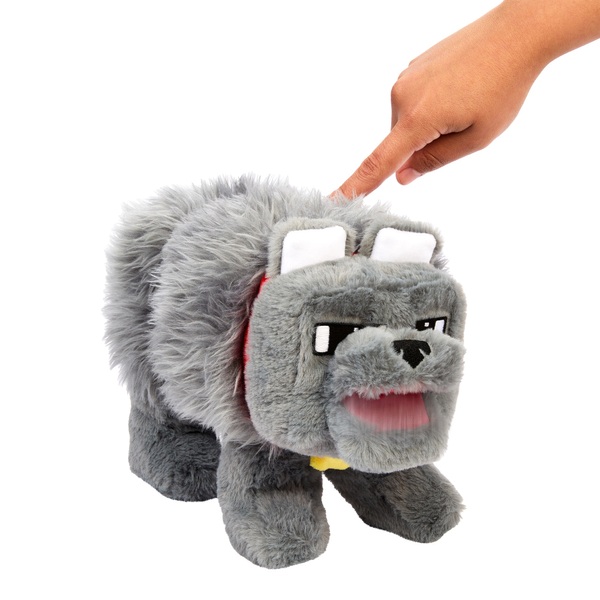 Minecraft Movie Interactive Plush Dennis the Wolf | Smyths Toys UK