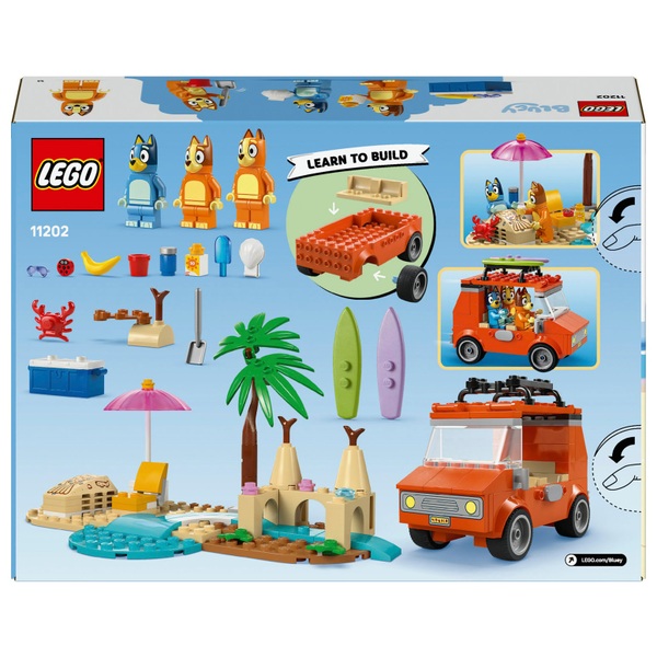 LEGO Bluey 11202 Bluey's Beach & Family Car Trip Set | Smyths Toys Ireland