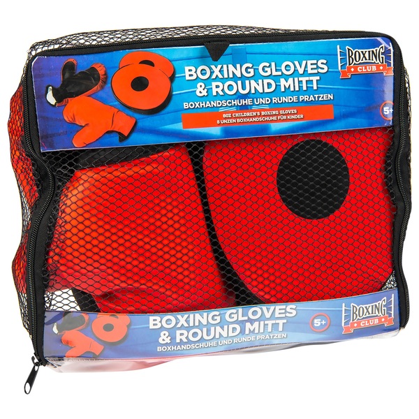 Boxhandschuhe für Kinder im Set mit Pratzen Schlagpolstern rot | Smyths ...
