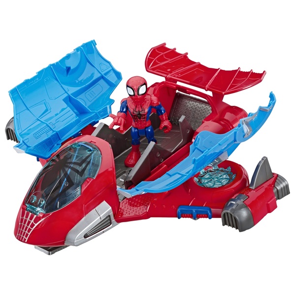 Playskool Heroes Marvel Super Hero Adventures Spider-Man Jet-Quartier ...
