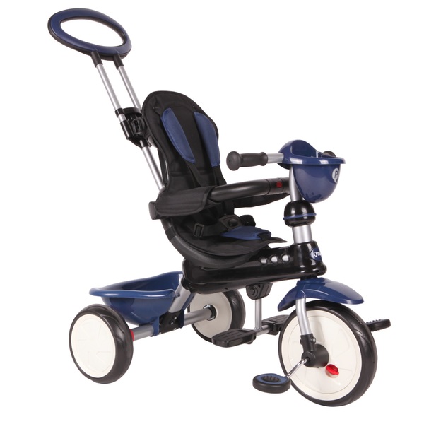 QPlay Dreirad und Buggy Cosy 4-in-1 mit Stange und Verdeck blau ...
