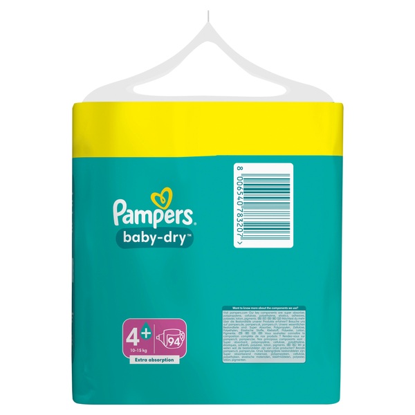 Pampers Baby Dry Maxi Pack Gr. 4+ Maxi Plus 10-15 kg 94 Stück | Smyths ...