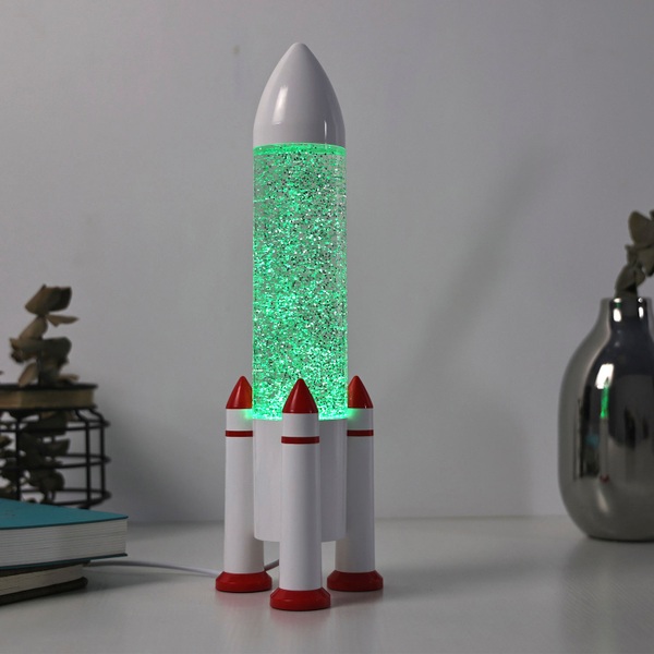 Rocket Twister Raketen-Lampe mit Glitzer und verschiedenfarbigem Licht ...