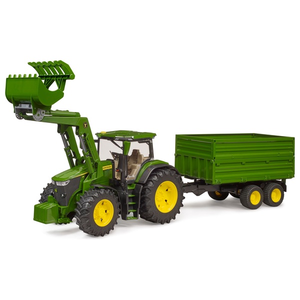 BRUDER 03155 John Deere Traktor 7R 350 mit Frontlader und Anhänger ...