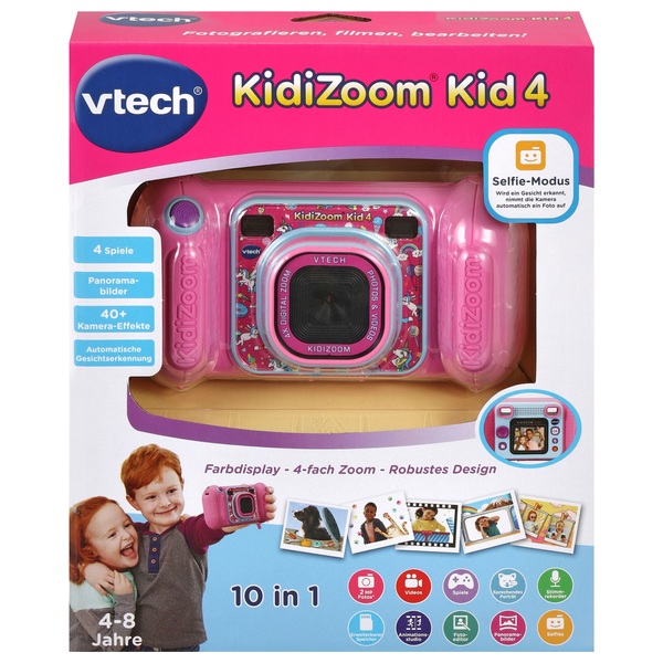 VTech KidiZoom Kid 4 Digitalkamera für Kinder pink | Smyths Toys ...
