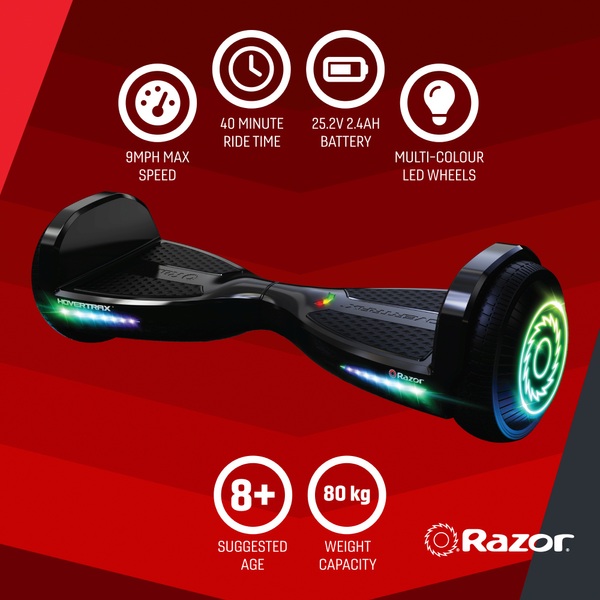 Razor Hoverboard Hovertrax Prizma mit LED Licht Black schwarz | Smyths ...
