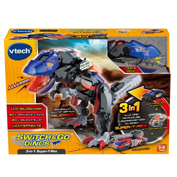 VTech Switch & Go Dinos 3-in-1 Super-T-Rex Roboter Spielzeug | Smyths ...