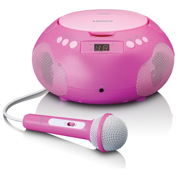 Lenco SCD-625 tragbarer Kinder-CD-Player mit Radio, Mikrofon, und ...