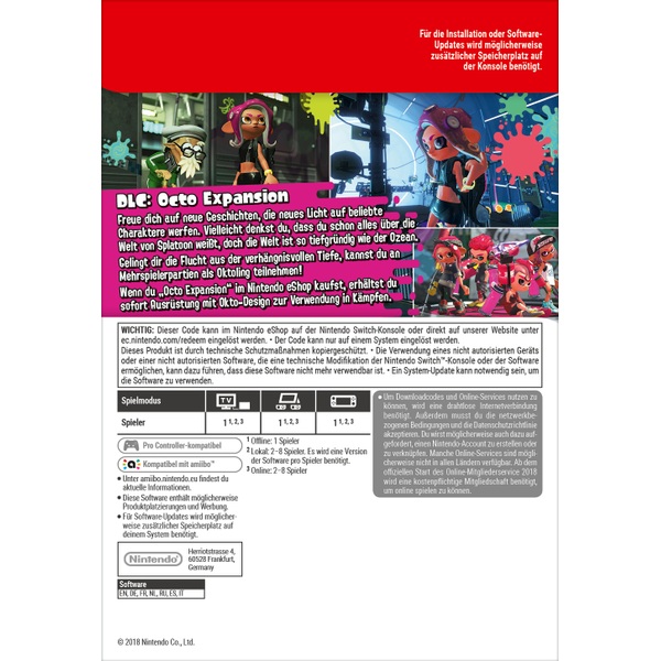 Nintendo Switch Splatoon 2 Octo Expansion Download Code | Smyths Toys ...