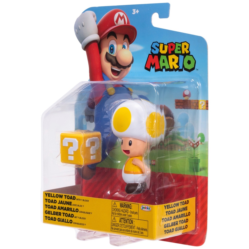 Nintendo Super Mario Action Figure Yellow Toad 10cm | Smyths Toys Ireland