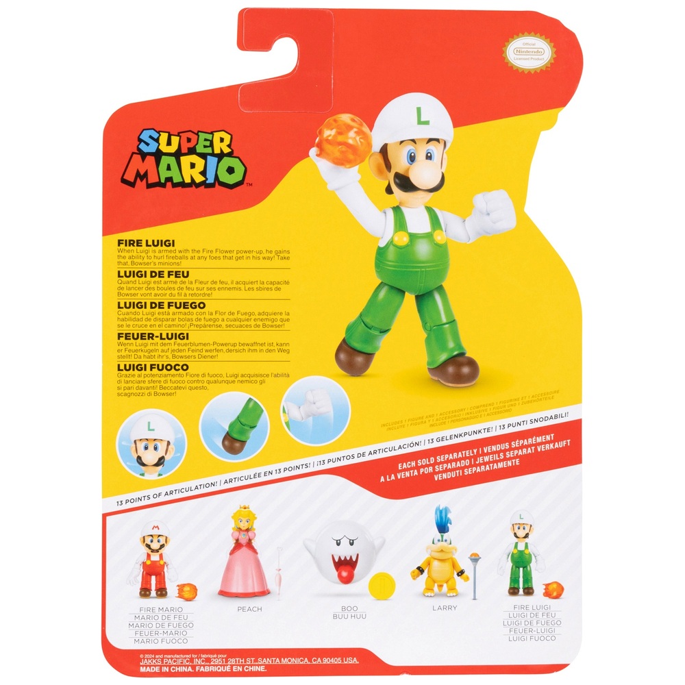 Nintendo Super Mario Action Figure Fire Luigi with Fireball 10cm ...