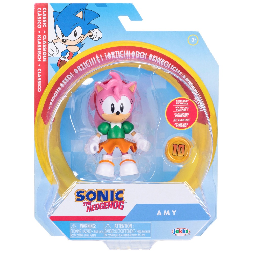 Sonic the Hedgehog Action Figure Amy with Super Ring 10cm | Smyths Toys ...
