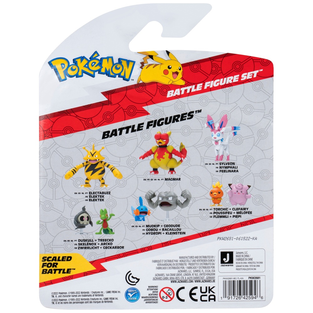 Pokémon Battle Figuren Set Pikachu, Magmar und Chelast | Smyths Toys ...