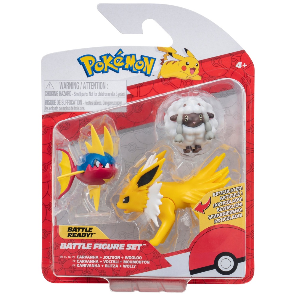 Pokémon Battle Figuren Set Kanivanha, Wolly und Blitza | Smyths Toys ...
