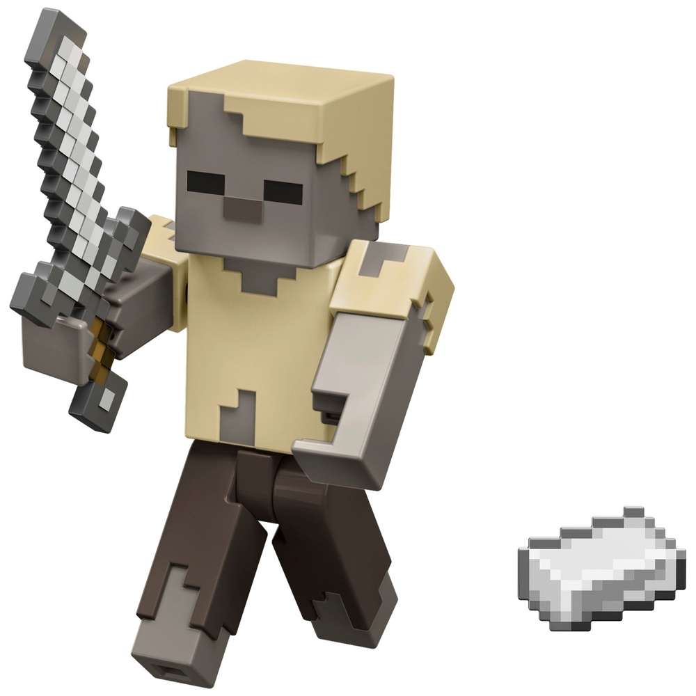 Minecraft Core Figures: 8cm Husk Action Figure with Iron Sword | Smyths ...